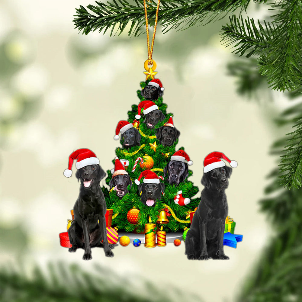 Black Labrador-Xmas Tree&Dog-Two Sided Ornament - Noodever