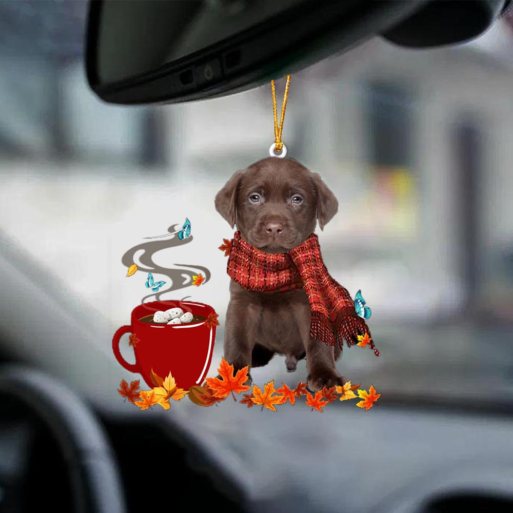CHOCOLATE Labrador-Fall Chocolate-Two Sided Ornament - Noodever