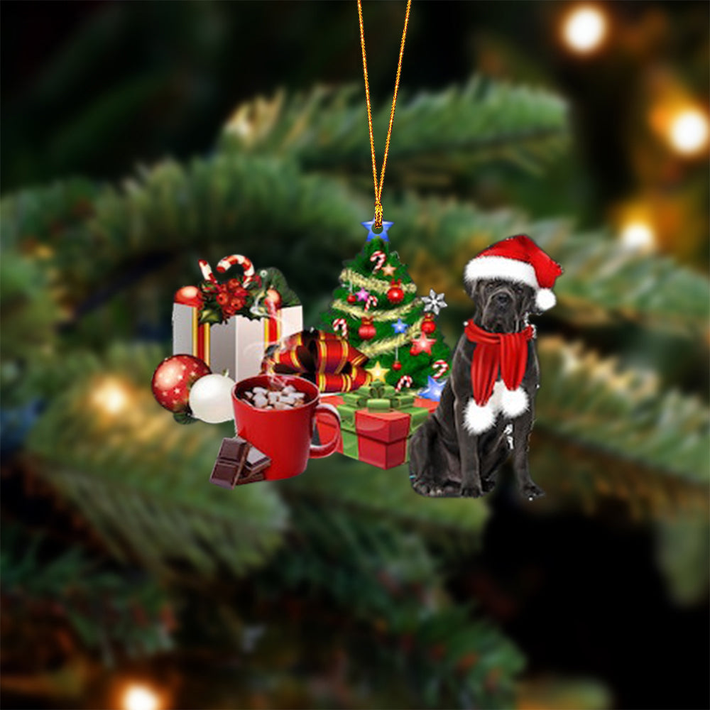 Cane Corso-Christmas girl-Two Sided Ornament - Noodever