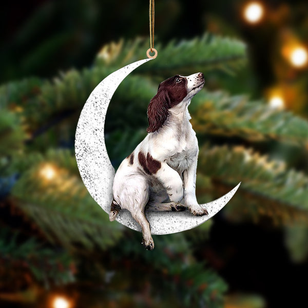 English Springer Spaniel-Sit On The Moon-Two Sided Ornament - Noodever