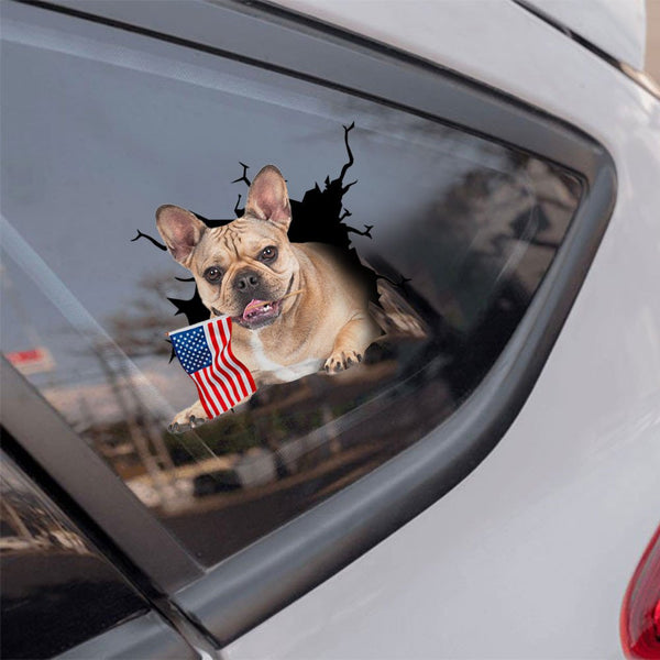 French Bulldog And American Flag Independent Day Car Sticker Decal ...