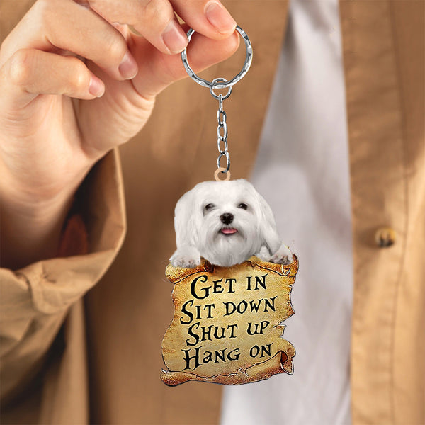 Maltese get in Maltese love Keychain - Noodever