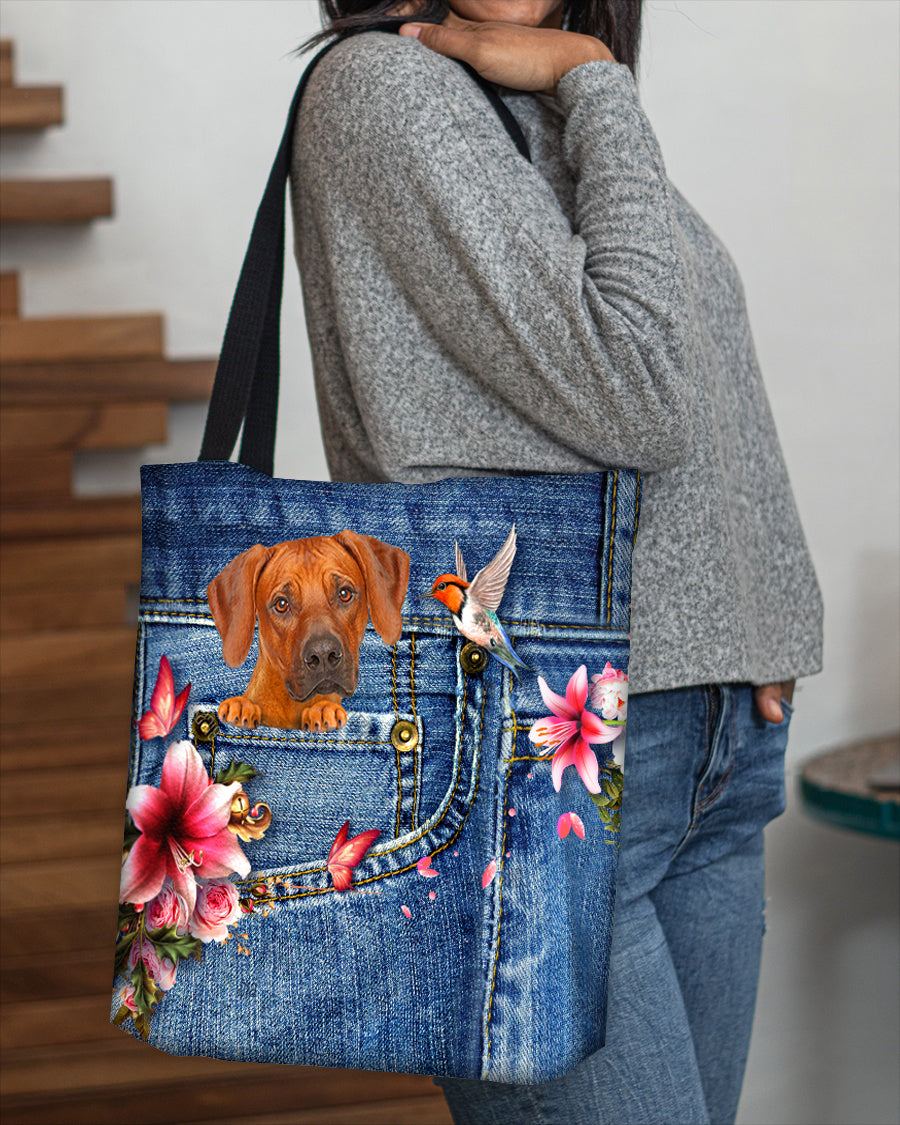 Rhodesian ridgeback-Lily Cloth Tote Bag - Noodever