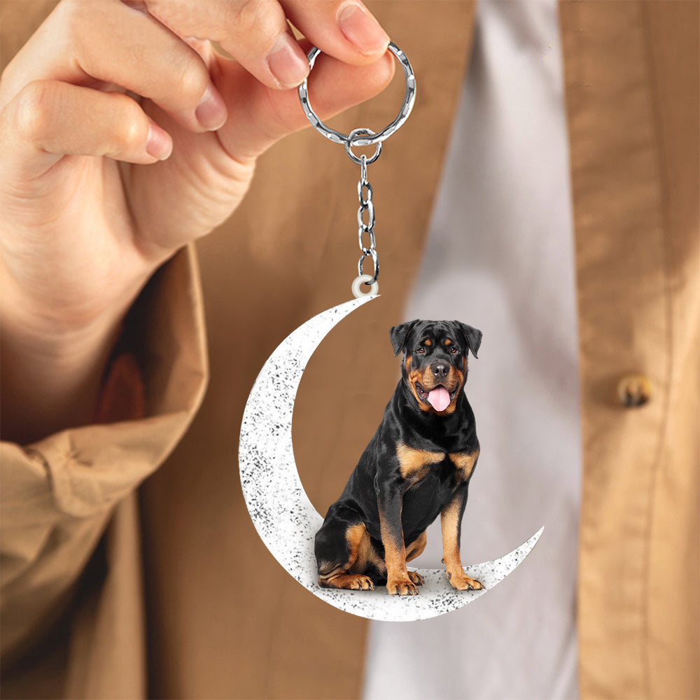 Rottweiler (1)-Sit On The Moon Keychain - Noodever