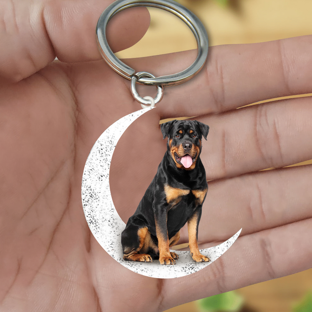 Rottweiler (1)-Sit On The Moon Keychain - Noodever