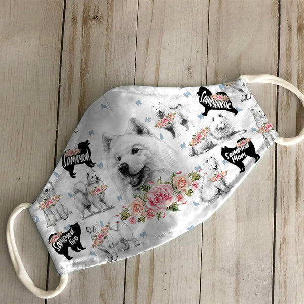 Samoyed Floral Vintage EZ07 2606 Face Mask - Noodever