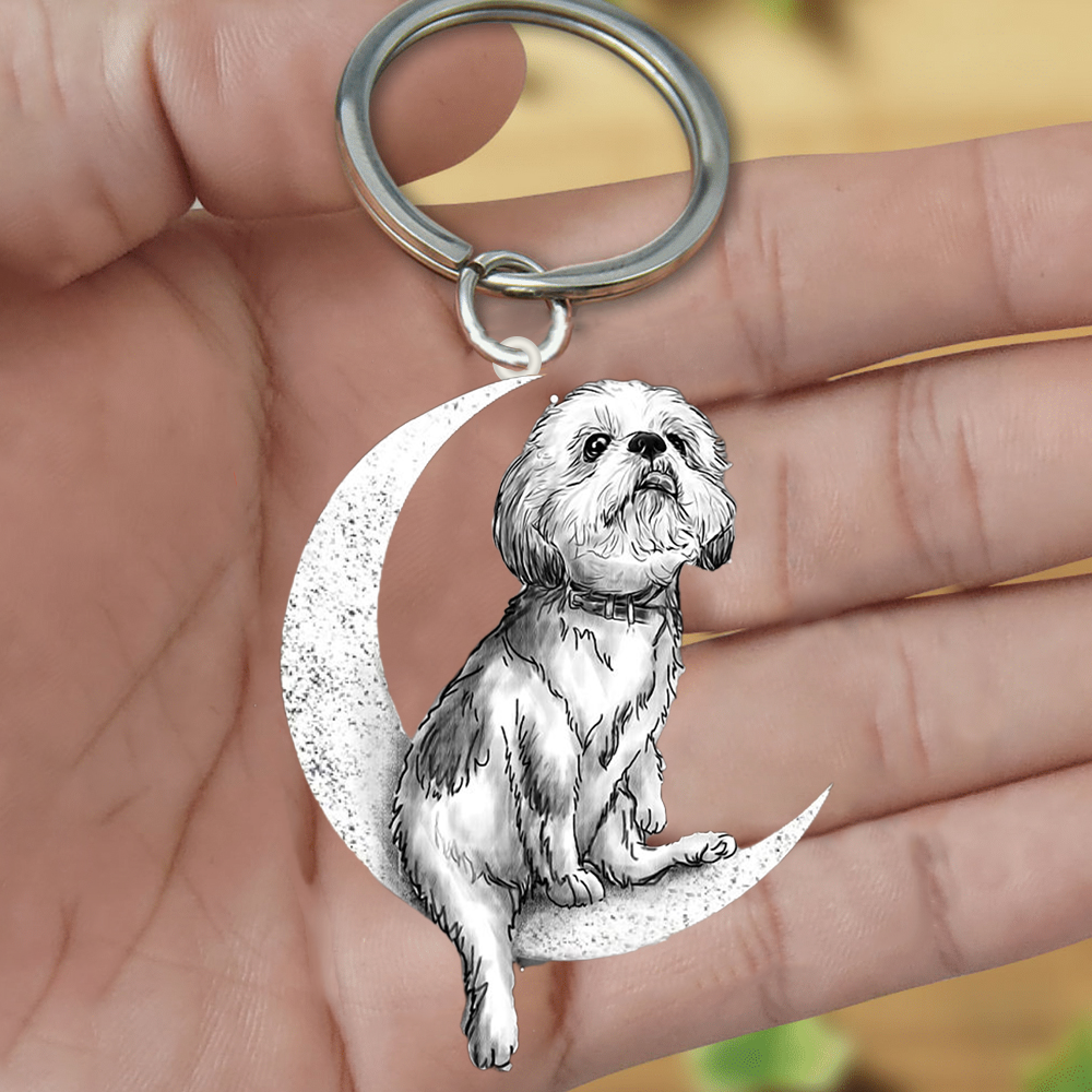 Shih Tzu-Sit On The Moon Keychain - Noodever