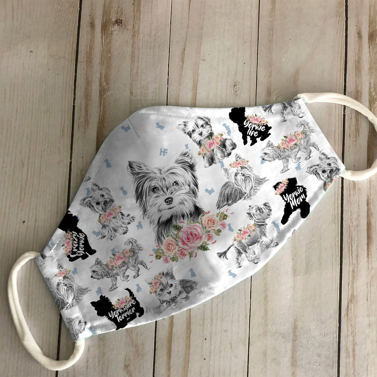 Yorkshire Terrier Floral Vintage EZ07 2606 Face Mask Ver A - Noodever