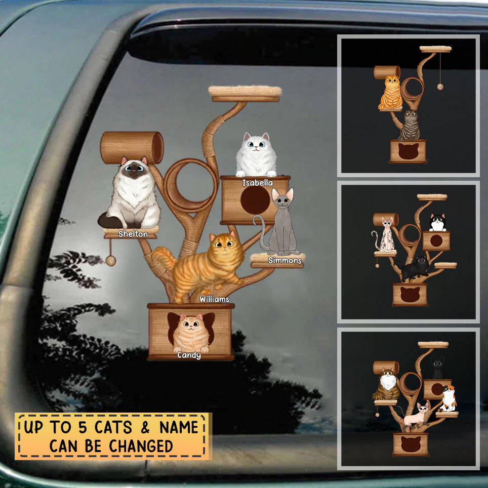 Personalized Cat Tower Decal - Noodever