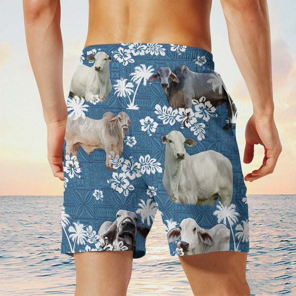 brahman Blue Tribal Shorts - Noodever