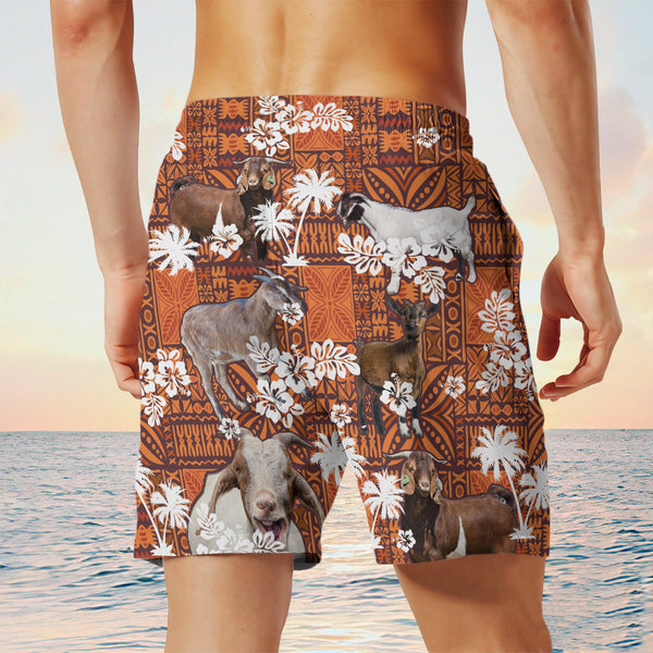 goat In Red Tribal Shorts - Noodever