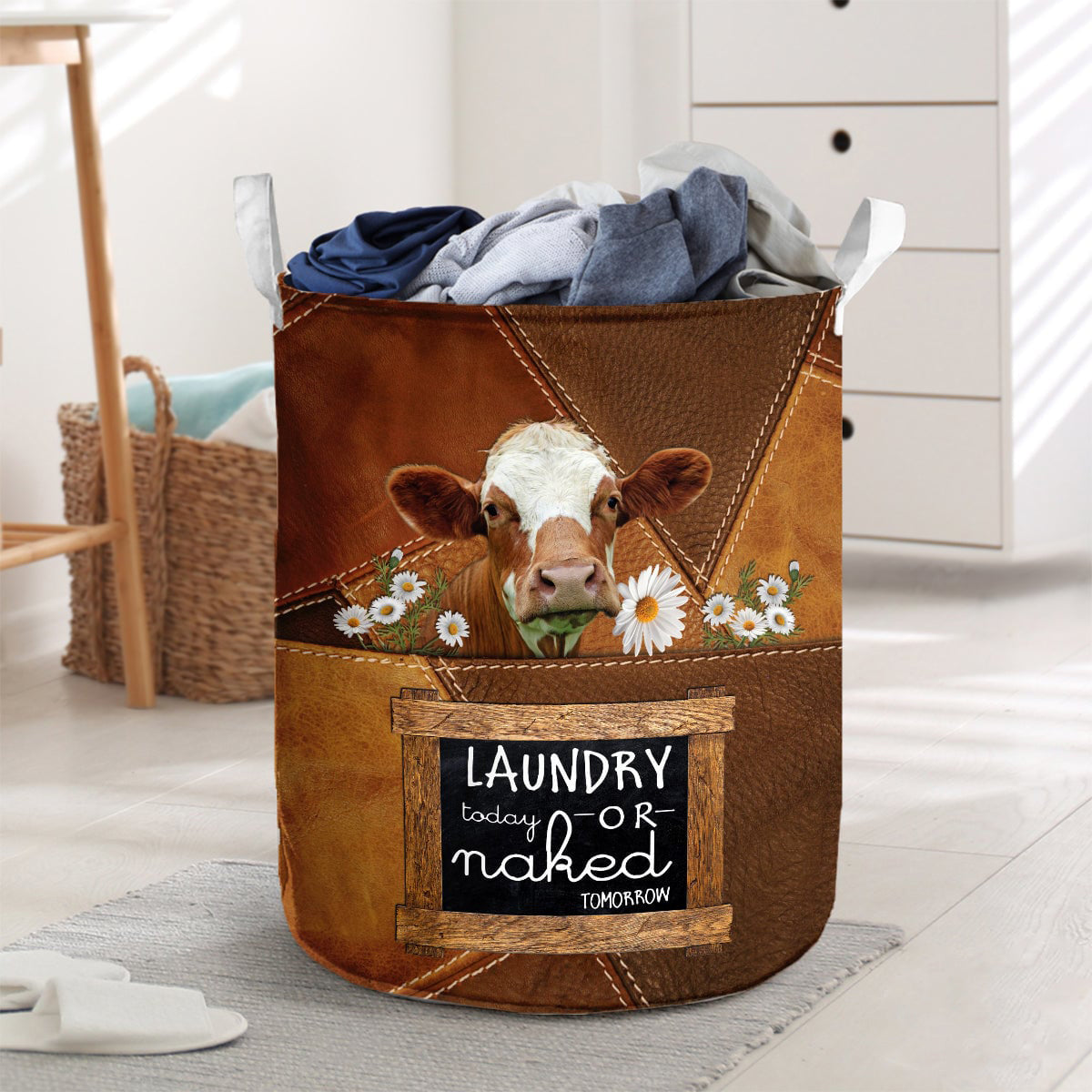 Simmental cattle-laundry today or naked tomorrow laundry basket - Noodever